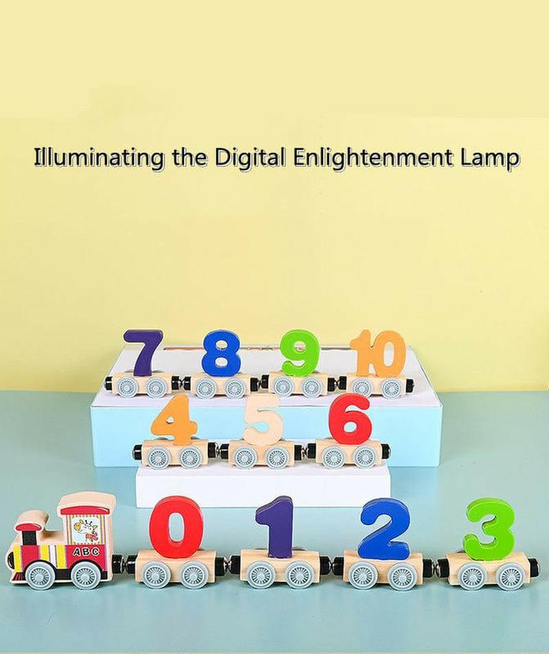 Premium Magnetic Number Train Set (12 Section Wooden Building Blocks ...